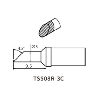 QUICK TSS08R-3C soldering tip (Quick TS8) - Quick