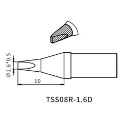 QUICK TSS08R-1.6D soldering tip (Quick TS8) - Quick